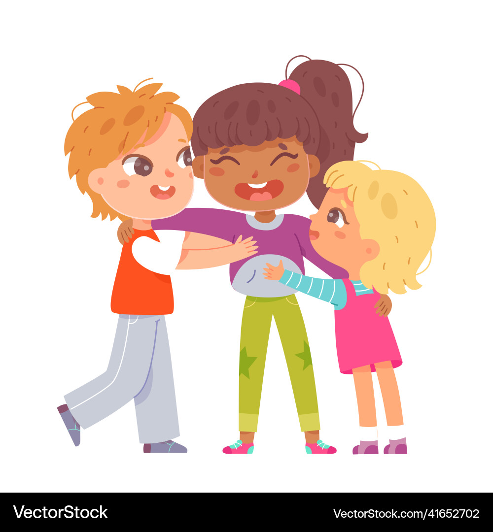 Kids Offering Comfort and Support Royalty Free Vector Image
