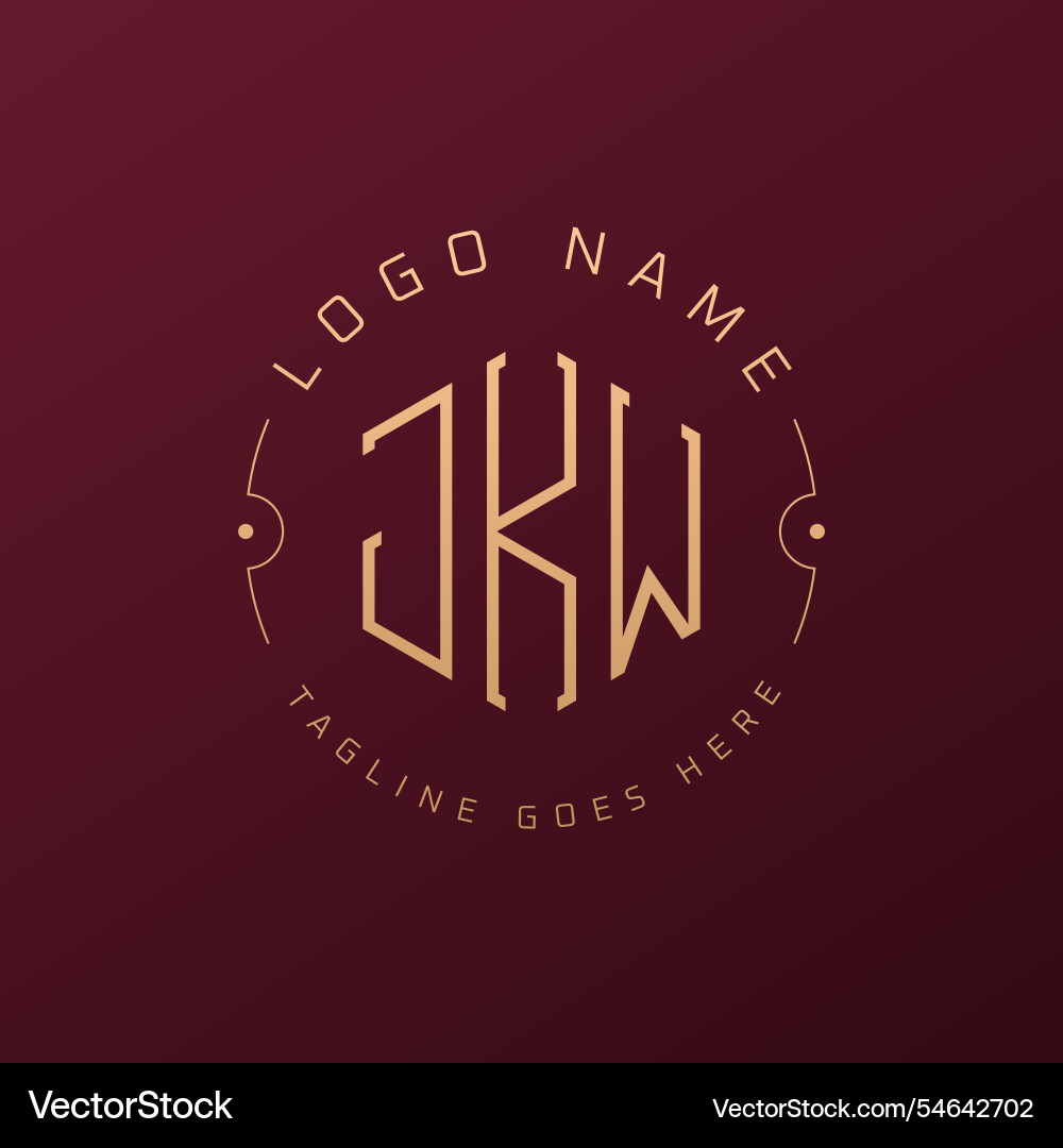 Luxury jkw logo design elegant letter Royalty Free Vector