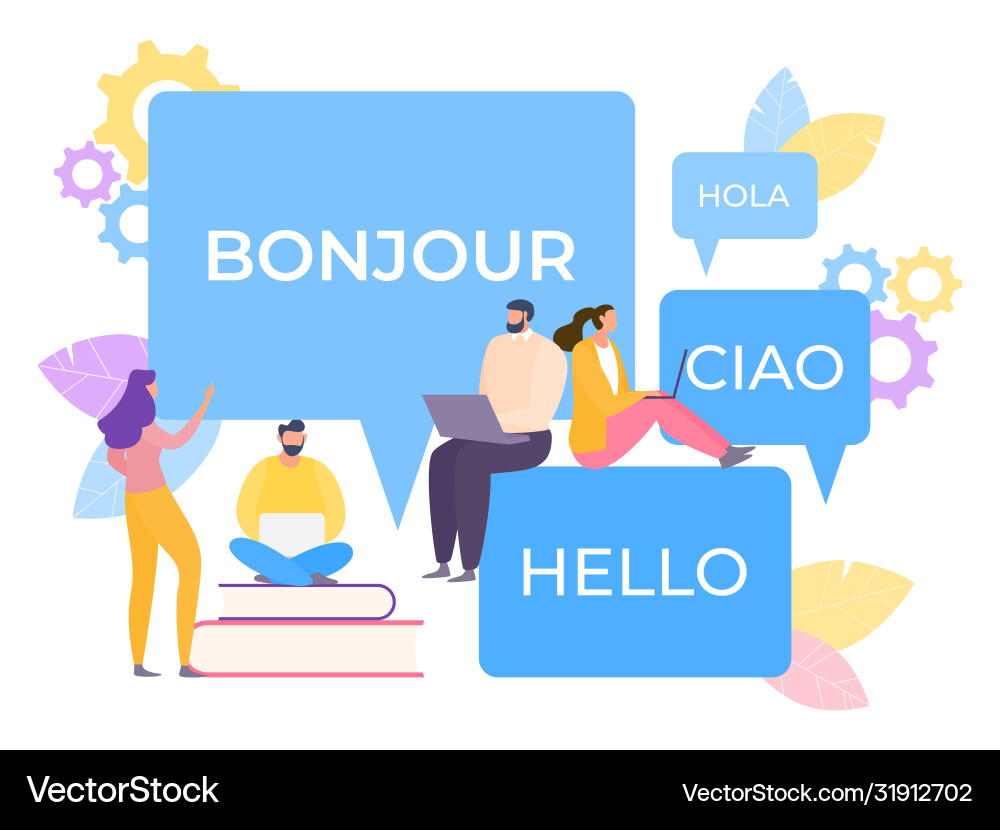 Online multi language translator Royalty Free Vector Image