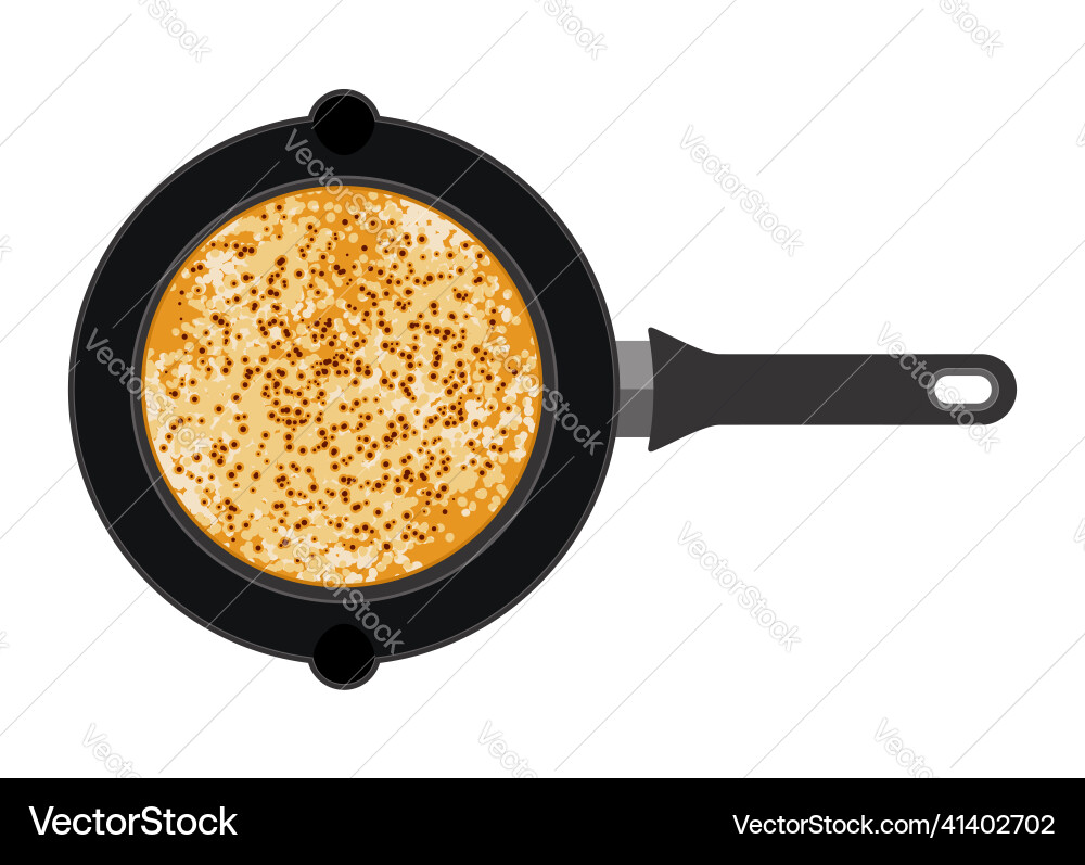 Pan with pancake Royalty Free Vector Image - VectorStock
