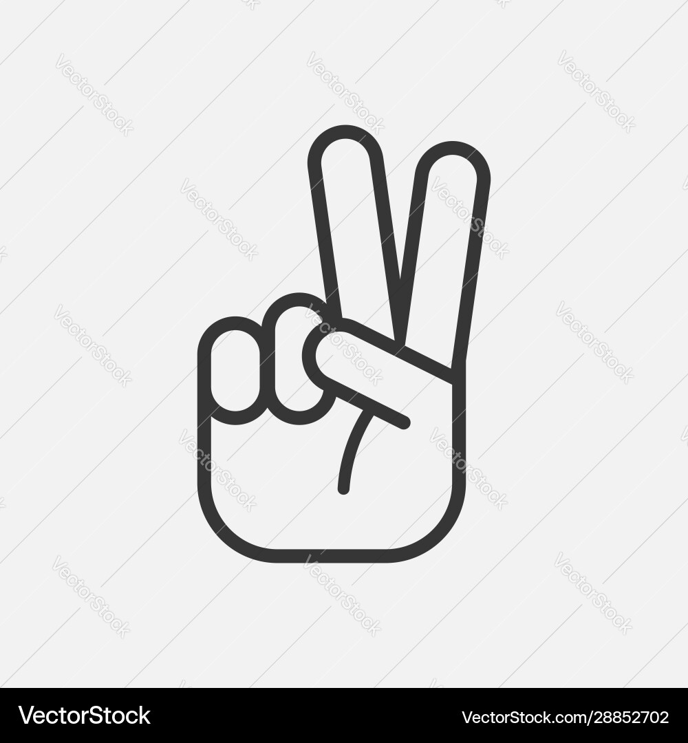 Peace hand gesture icon isolated on white Vector Image