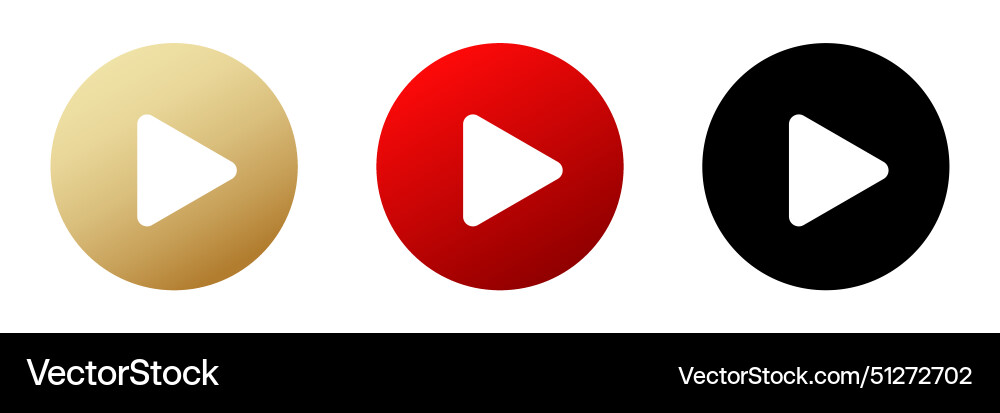 Red play button icon simple Royalty Free Vector Image