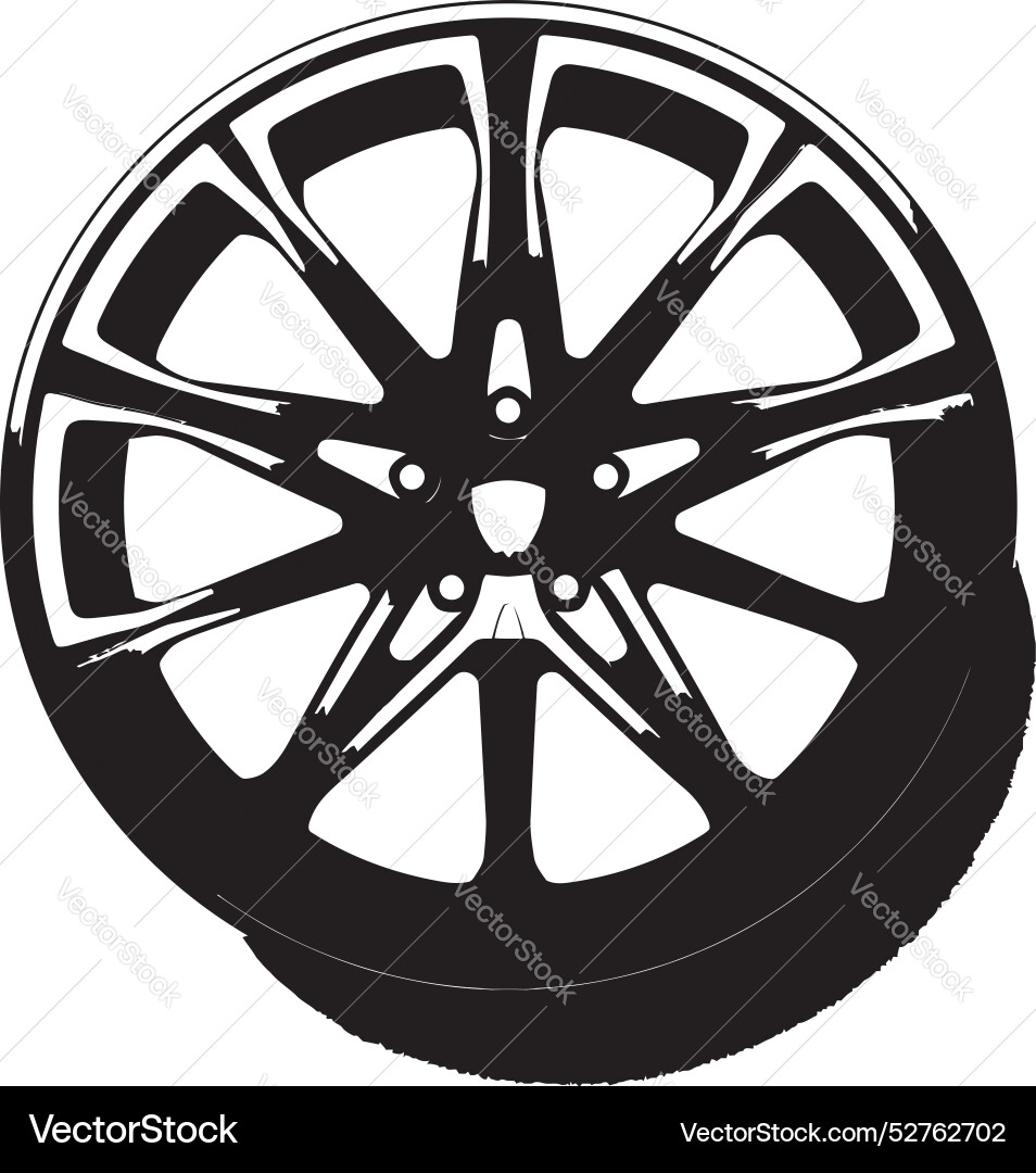 Reflective rim mirror like alloy wheel logo Vector Image