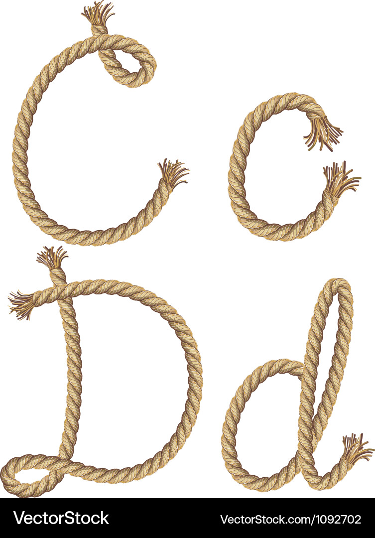 Rope alphabet Royalty Free Vector Image - VectorStock