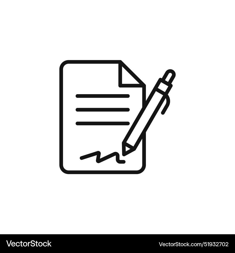 Signed agreement document icon ideal for legal Vector Image