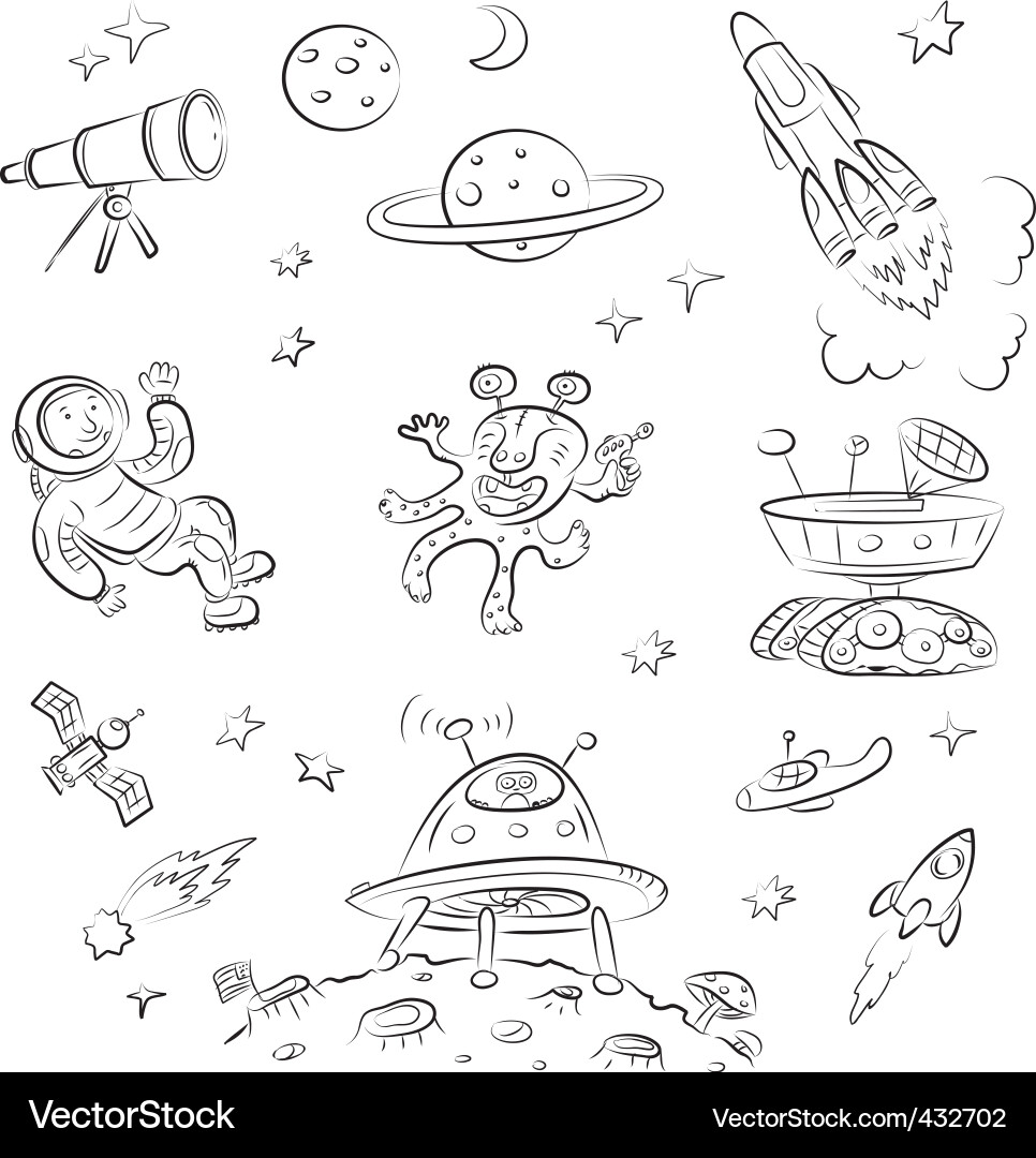 Space Exploration Artwork Royalty Free Vector Image