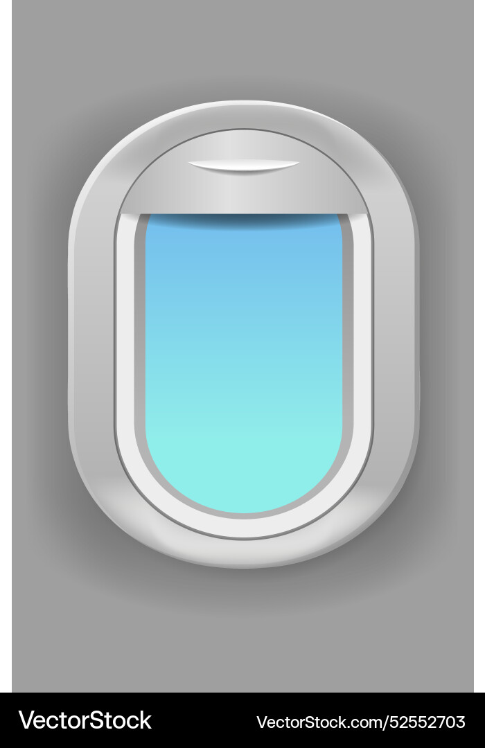 Airplane window porthole view template Royalty Free Vector