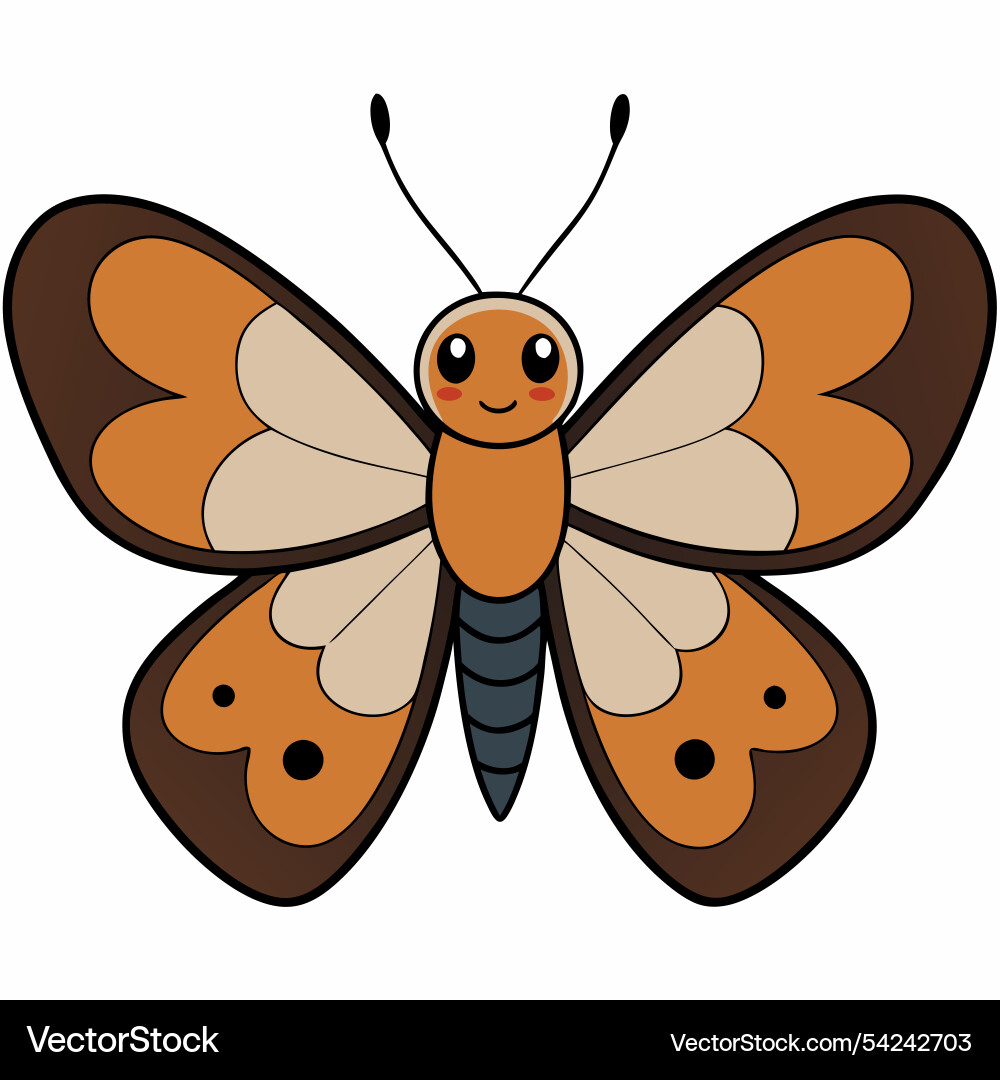 Brown argus butterfly silhouette on a white Vector Image