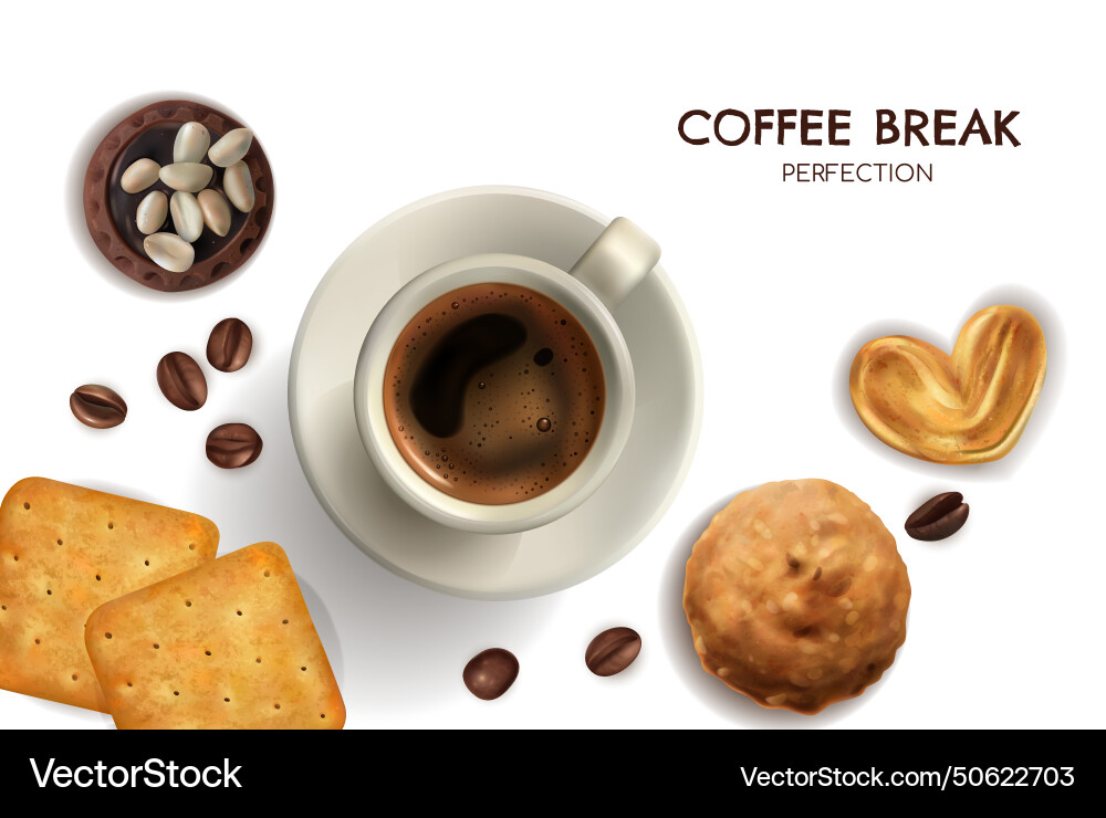 Coffee break and cookies poster Royalty Free Vector Image