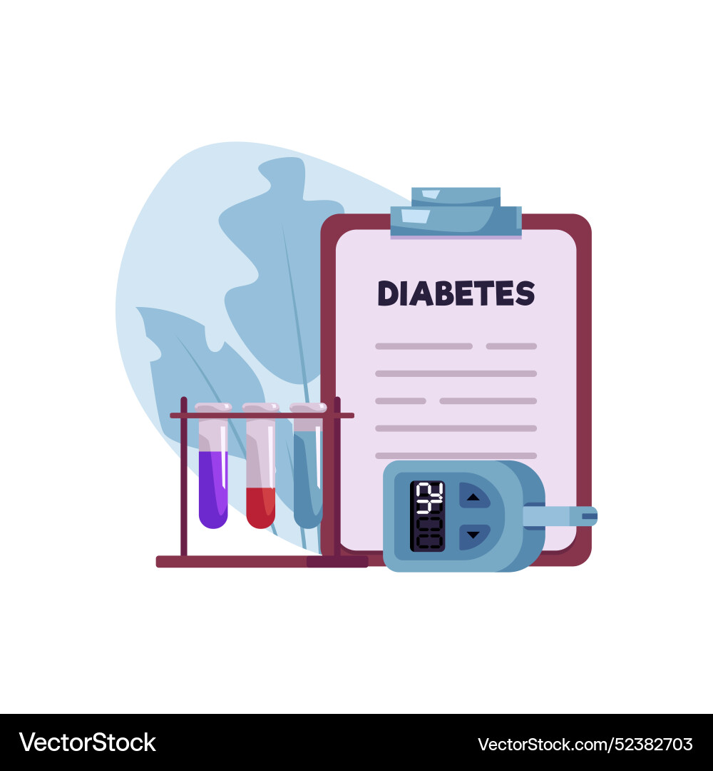 Diabetes diagnostics tools Royalty Free Vector Image