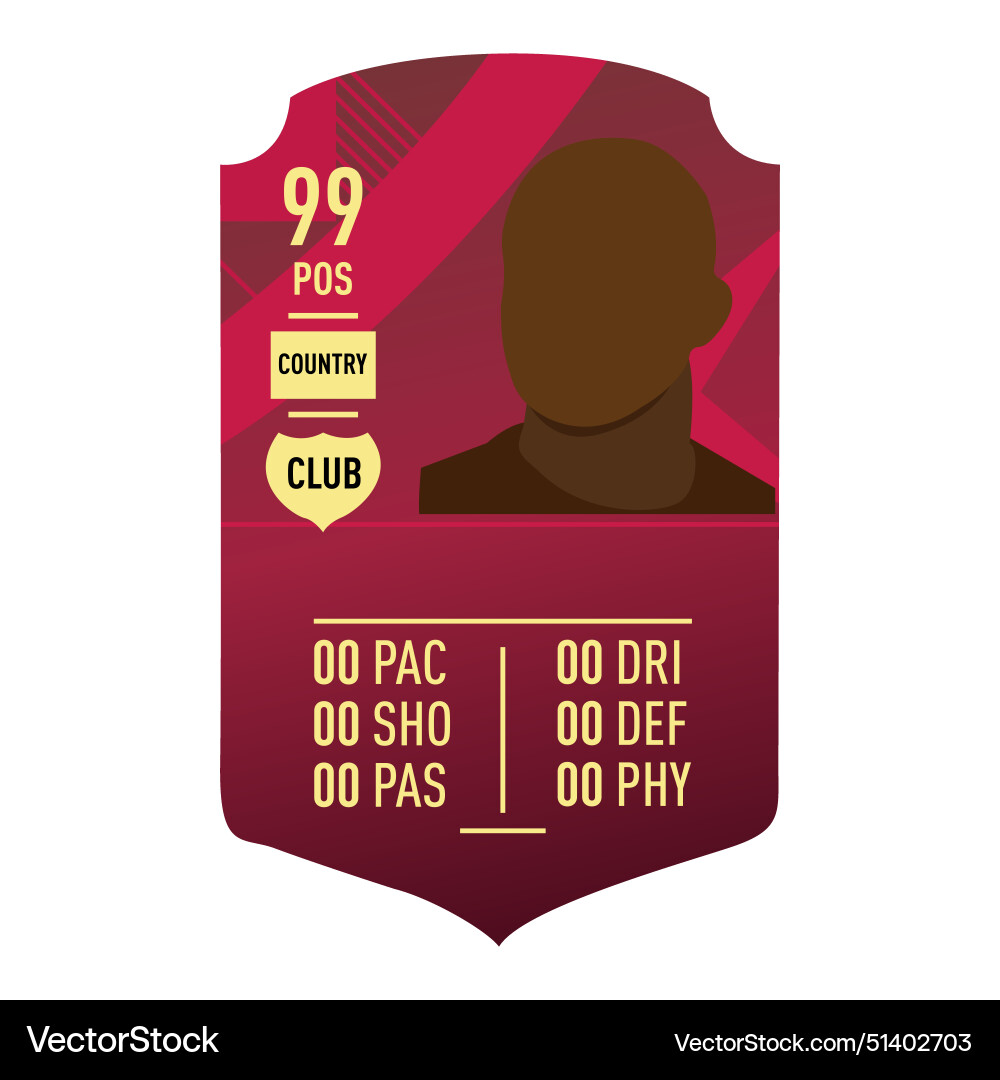 Fut card- fifa ultimate team custom card Vector Image