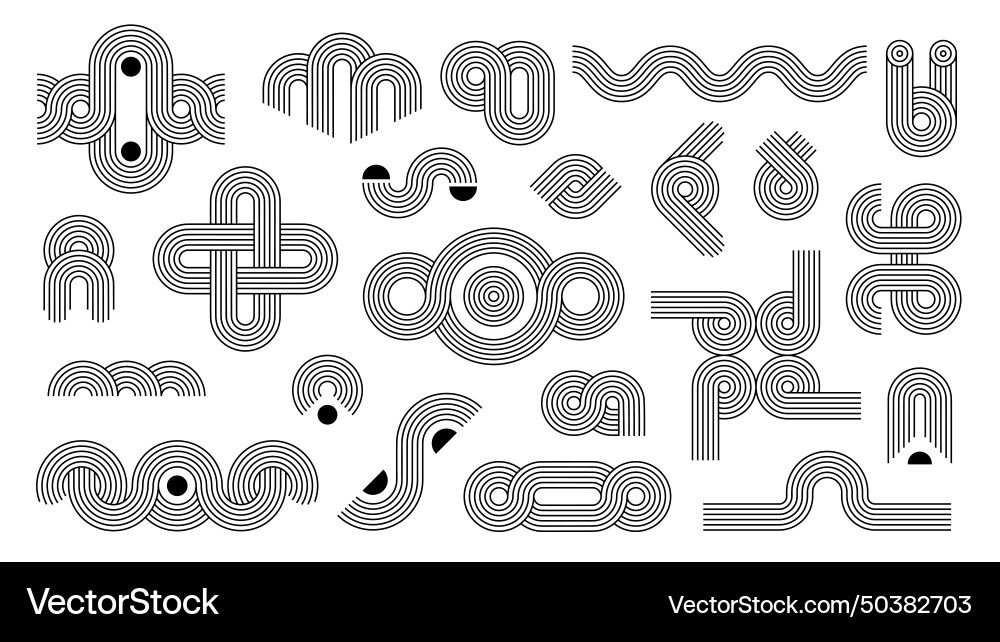 Geometric zen arch patterns figures and shapes Vector Image