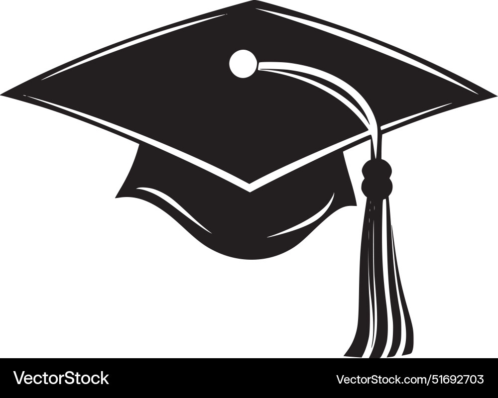 Graduation - black and white isolated icon Vector Image