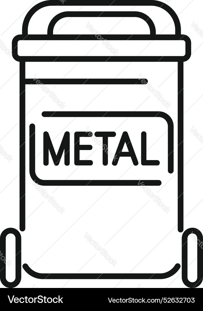 Metal container bin separating waste for recycling