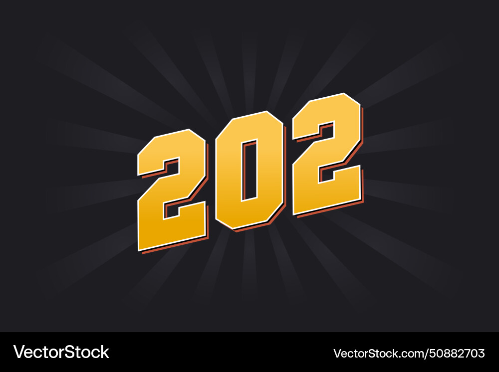 Number 202 font alphabet yellow Royalty Free Vector Image