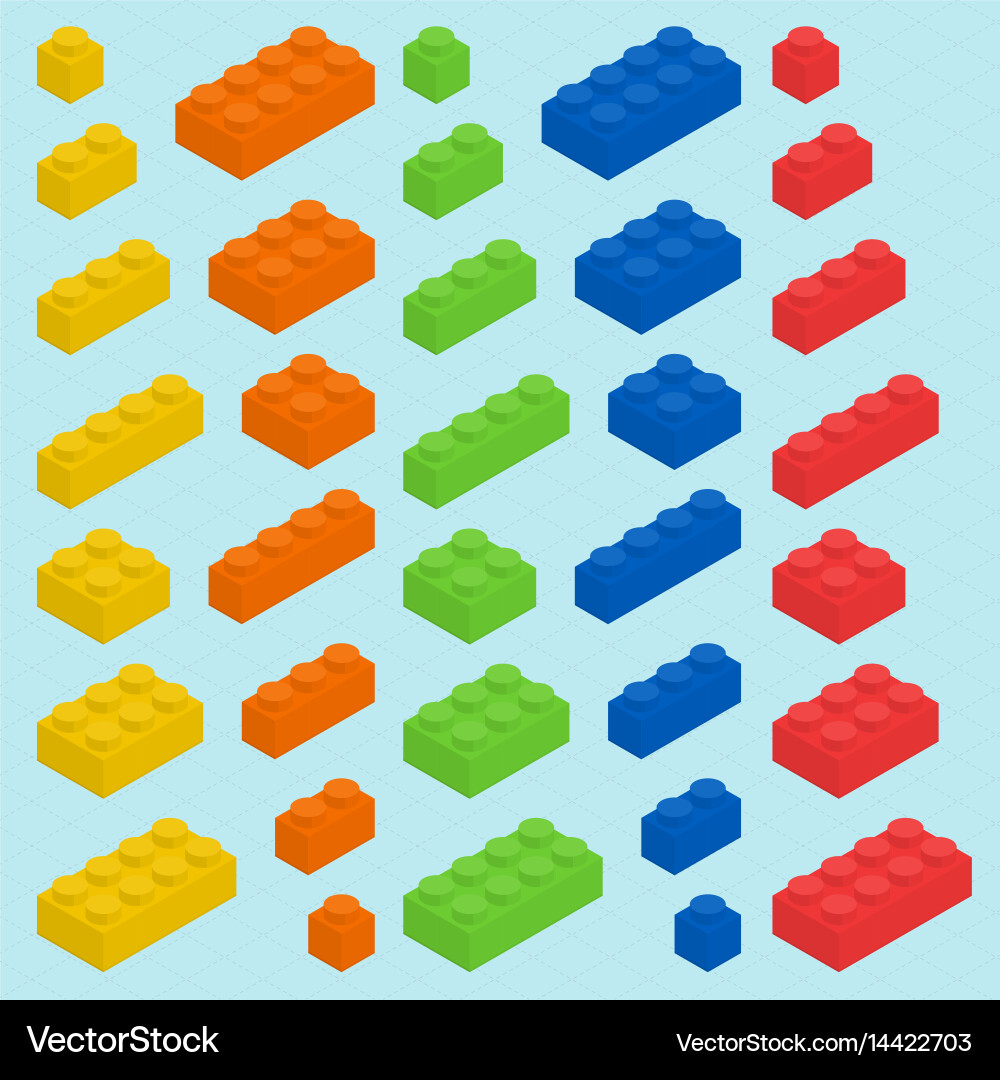 Plastic blocks set Royalty Free Vector Image - VectorStock