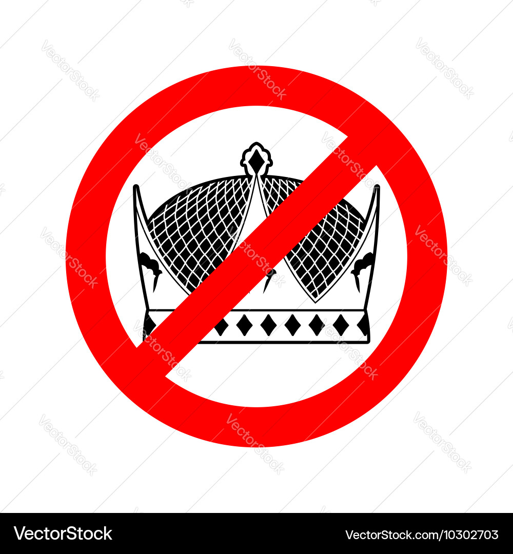 Stop king prohibited emperor crossed-out crown Vector Image