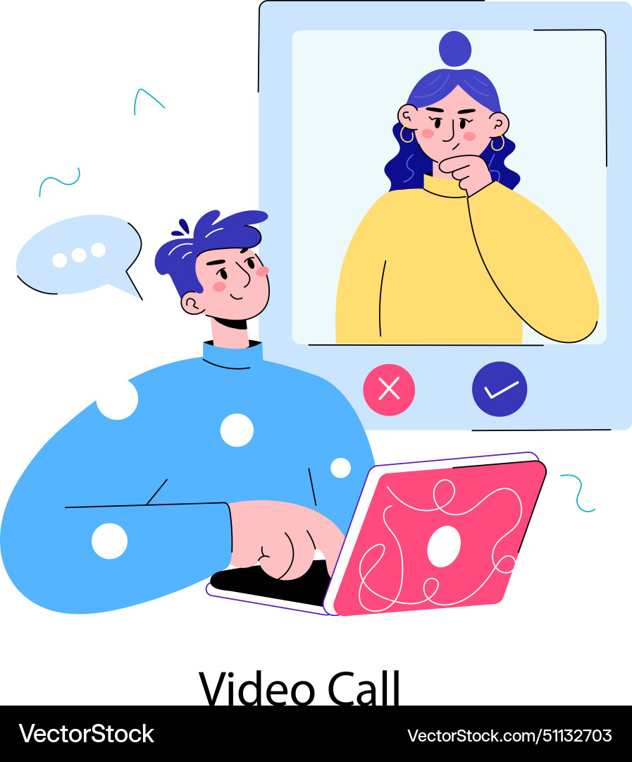 Video call Royalty Free Vector Image - VectorStock
