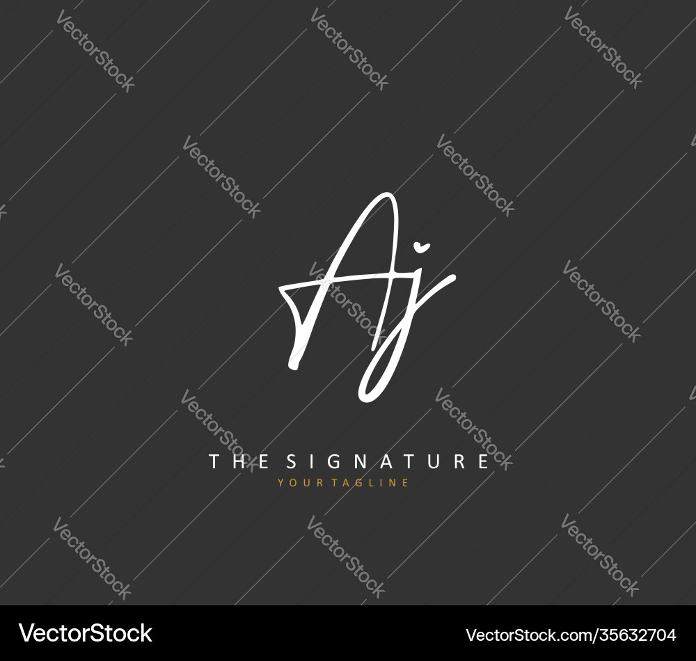 Aj Anfangsbuchstaben Handschrift und Unterschrift Logo
