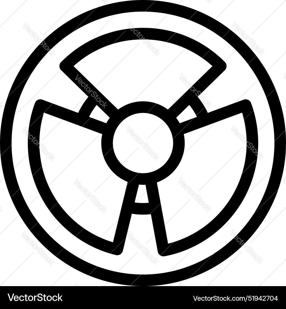 Black radioactive hazard warning symbol icon Vector Image