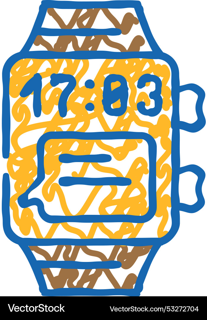 Digital watch icon doodle Royalty Free Vector Image