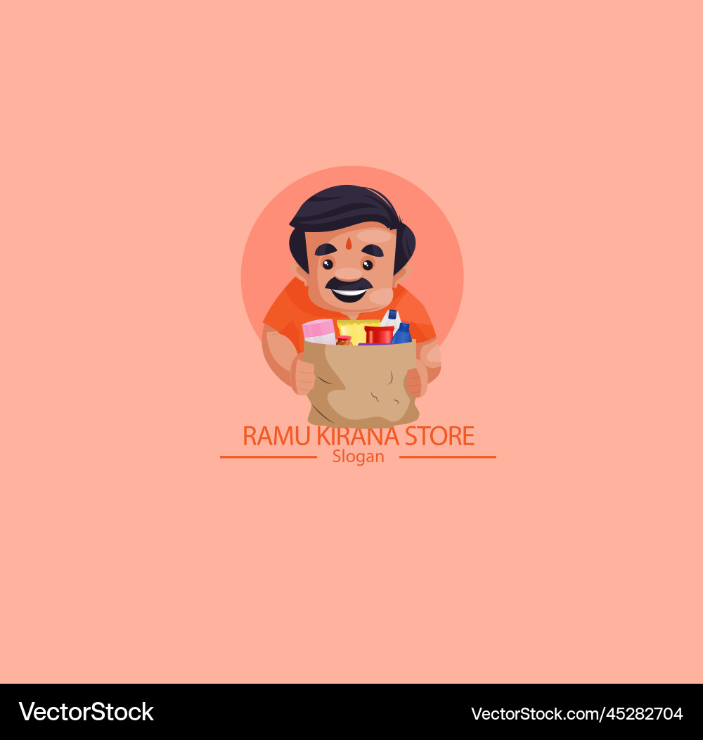 Kirana store mascot logo Royalty Free Vector Image
