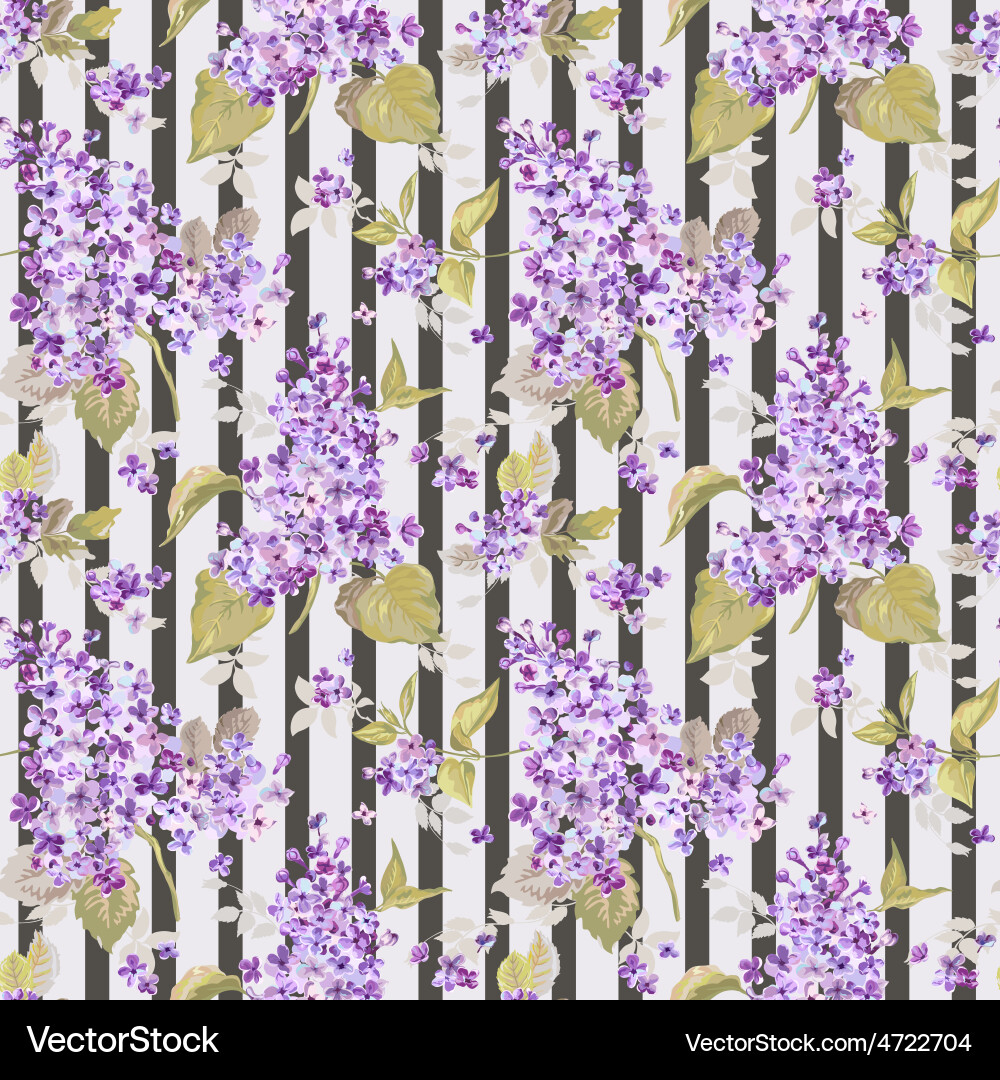 Lilac Floral Seamless Pattern Royalty Free Vector Image
