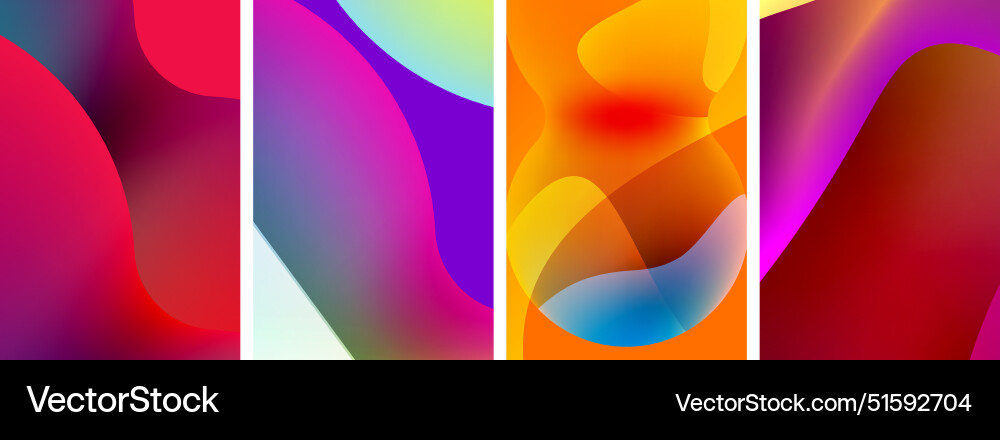 Liquid abstract shapes with gradient colors Vector Image