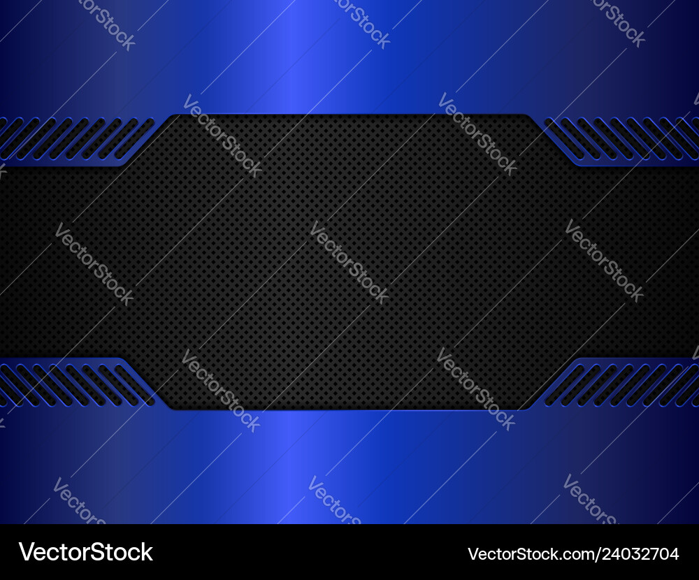 Metallic Blue and Black Metal Background Vector Image