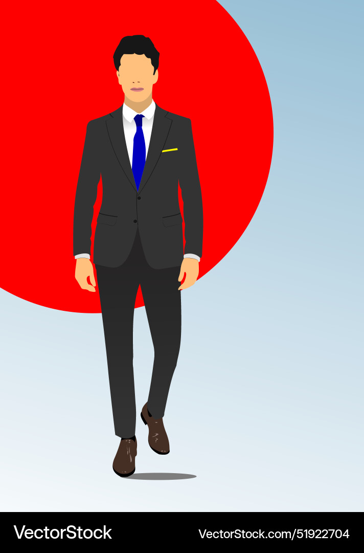 Young businessman 3d hand drawn Royalty Free Vector Image