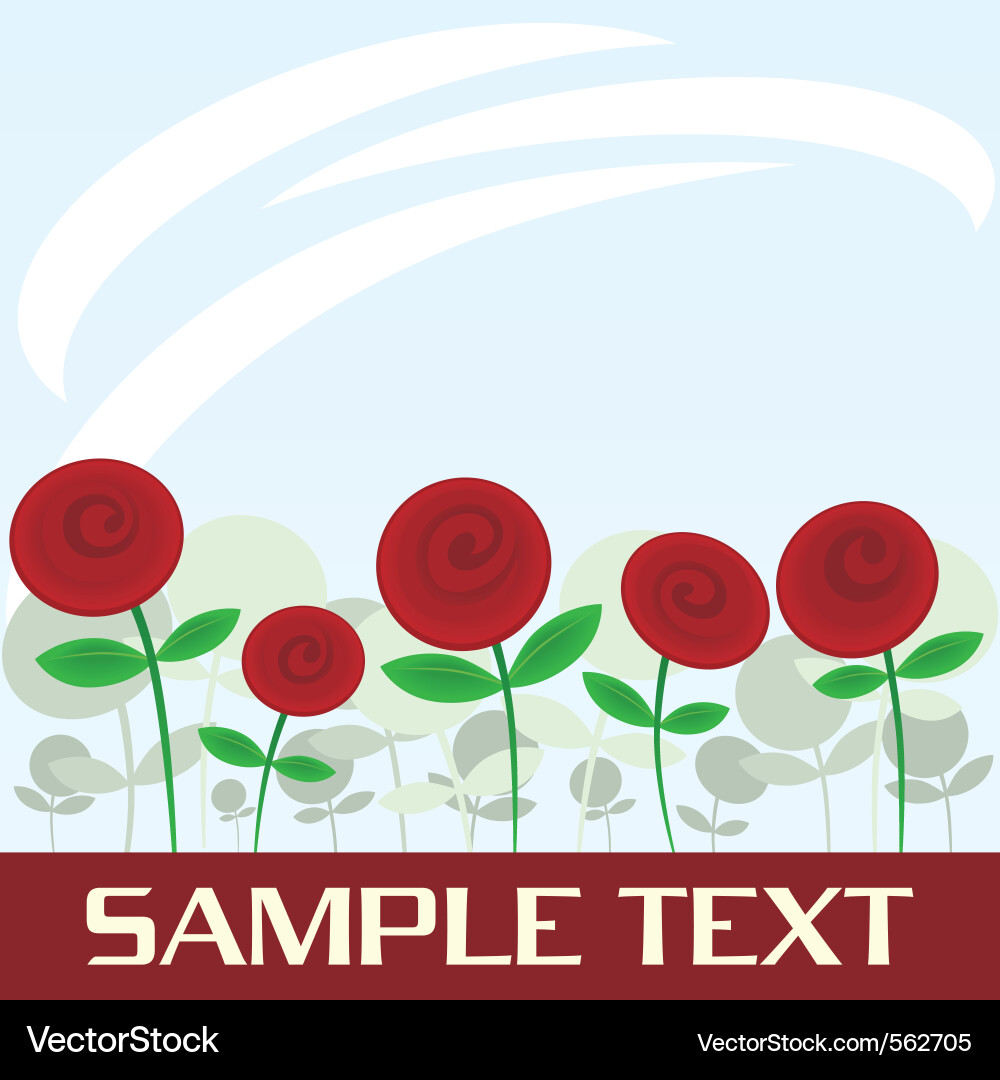 Abstract red flowers Royalty Free Vector Image