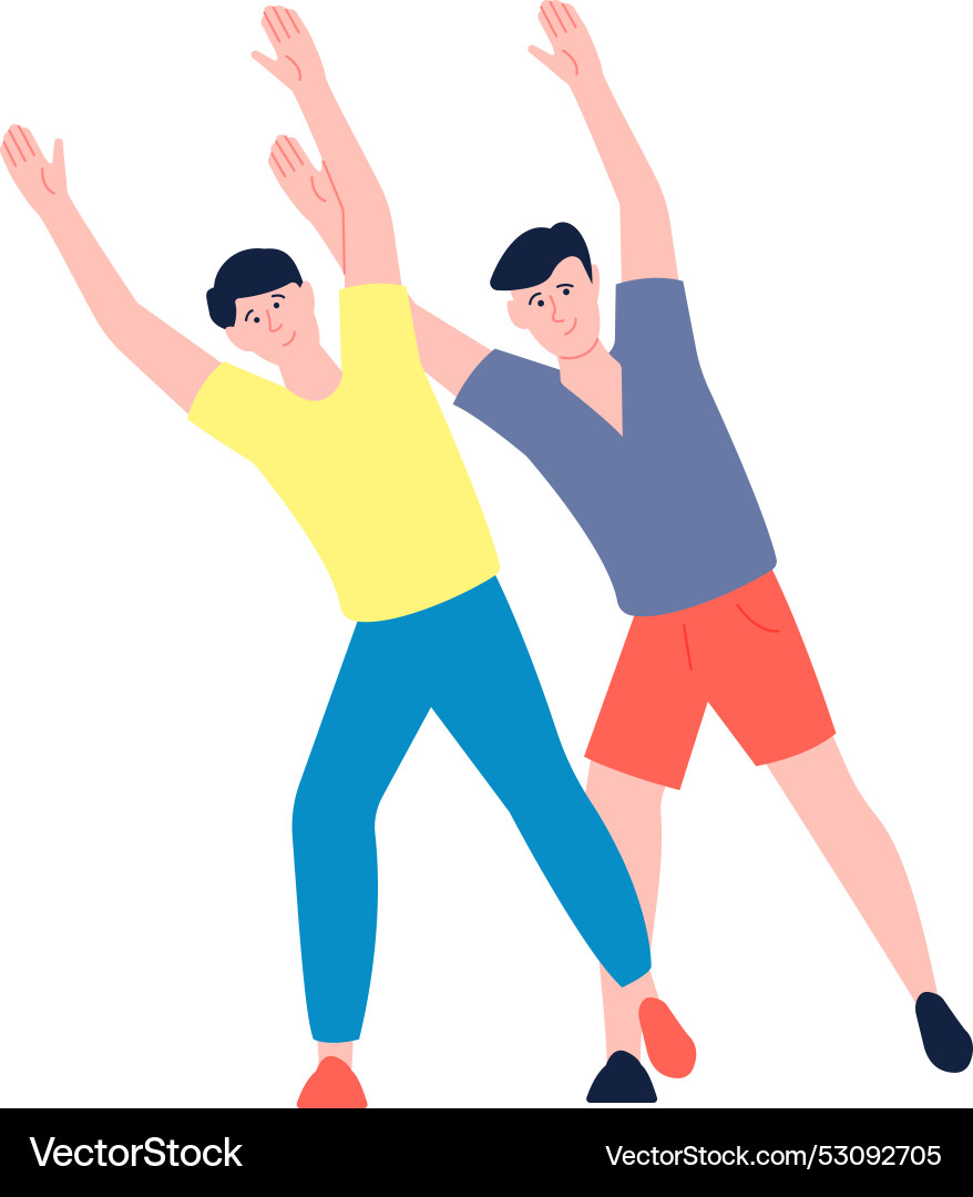 Fitness group exercise sport workout color icon Vector Image