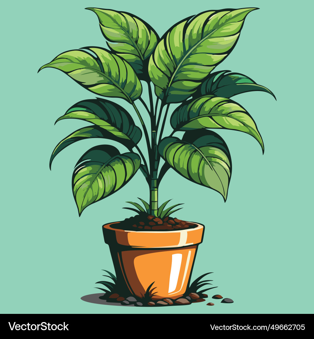Flowering pot design Royalty Free Vector Image