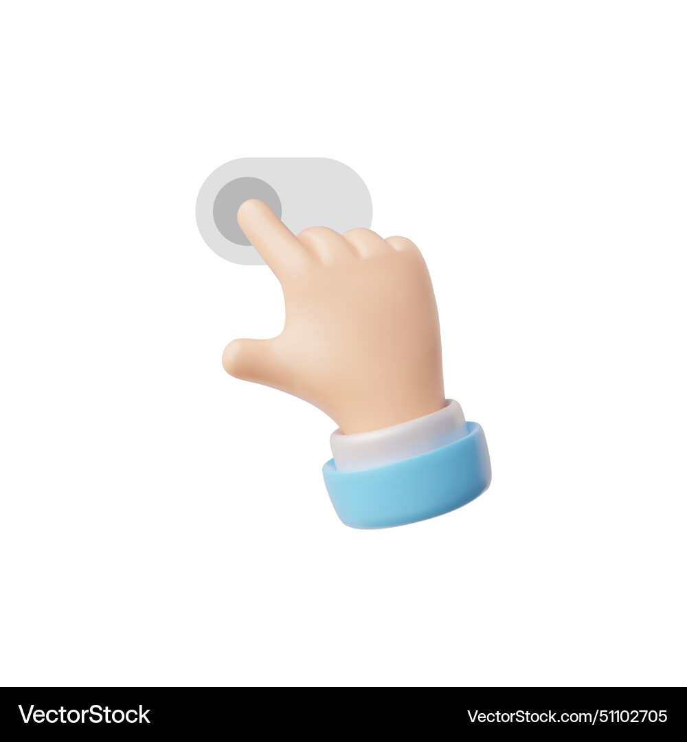 Hand touchscreen gesture 3d icon Royalty Free Vector Image