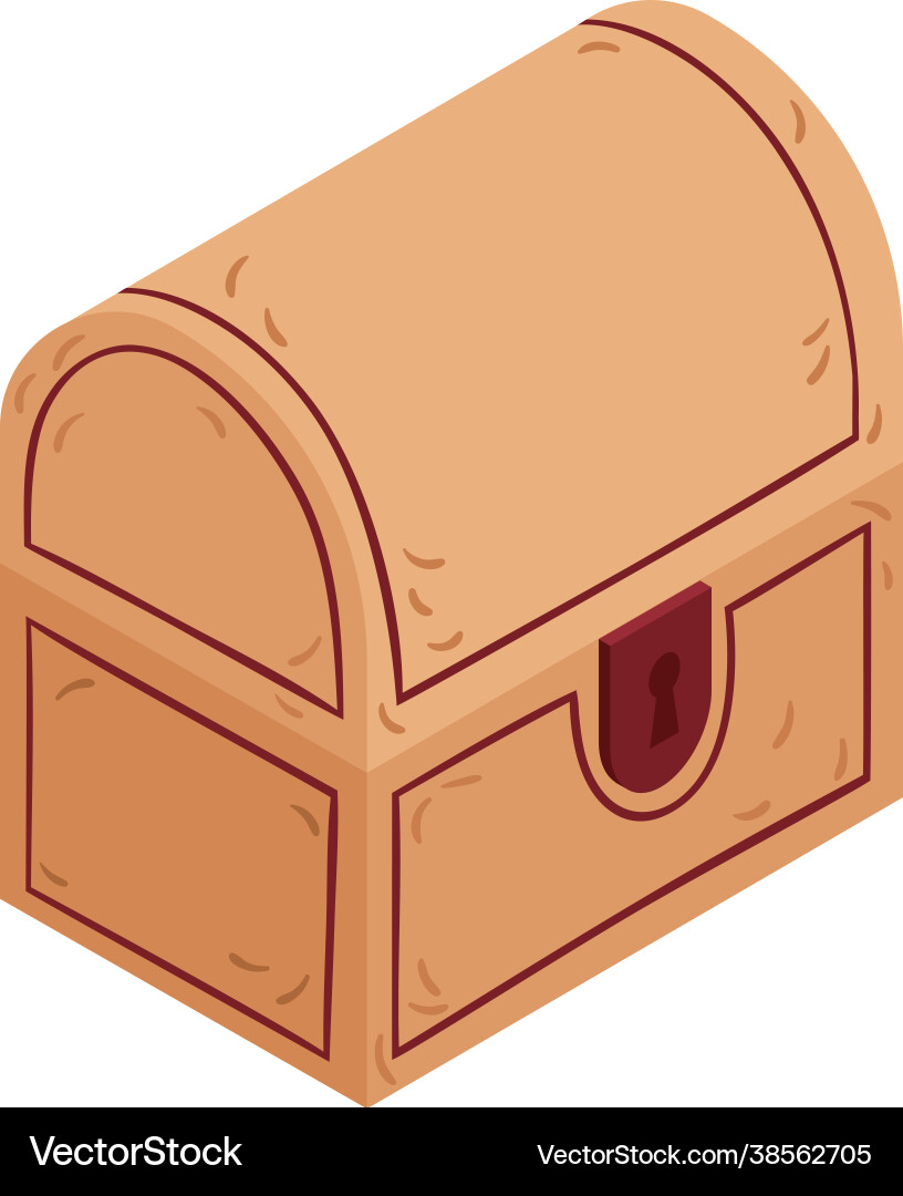 Isometric cardboard chest Royalty Free Vector Image