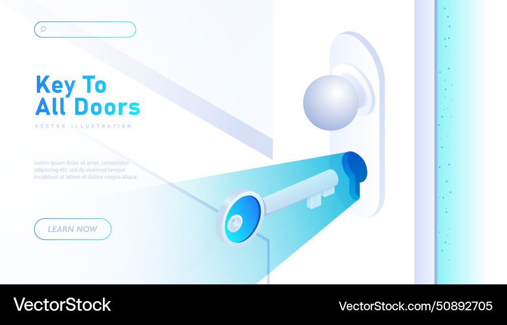 Key to all doors white poster Royalty Free Vector Image