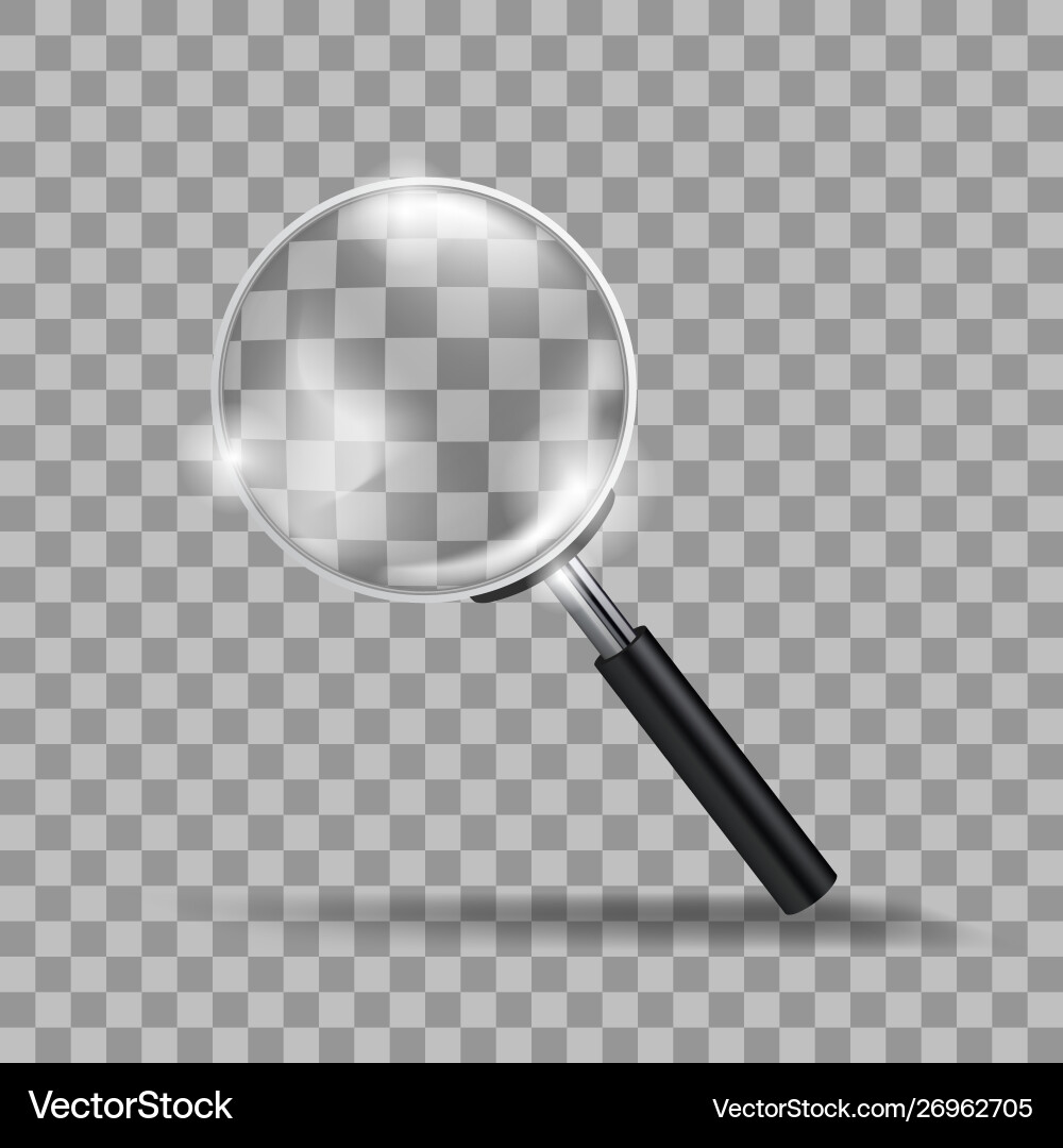 Realistic transparent modern magnifying glass Vector Image