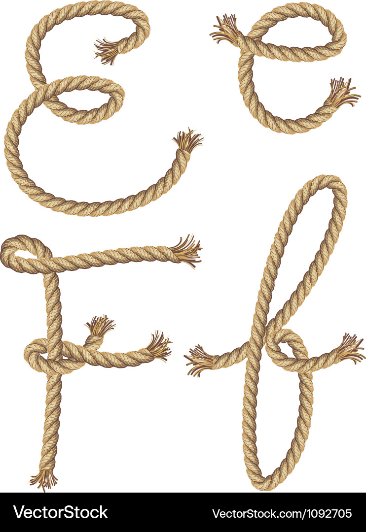 Rope alphabet Royalty Free Vector Image - VectorStock