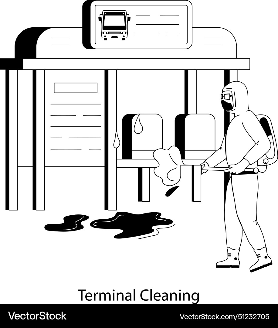 Terminal cleaning Royalty Free Vector Image - VectorStock