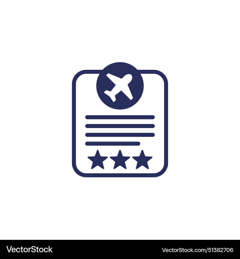 Airline rating icon on white Royalty Free Vector Image