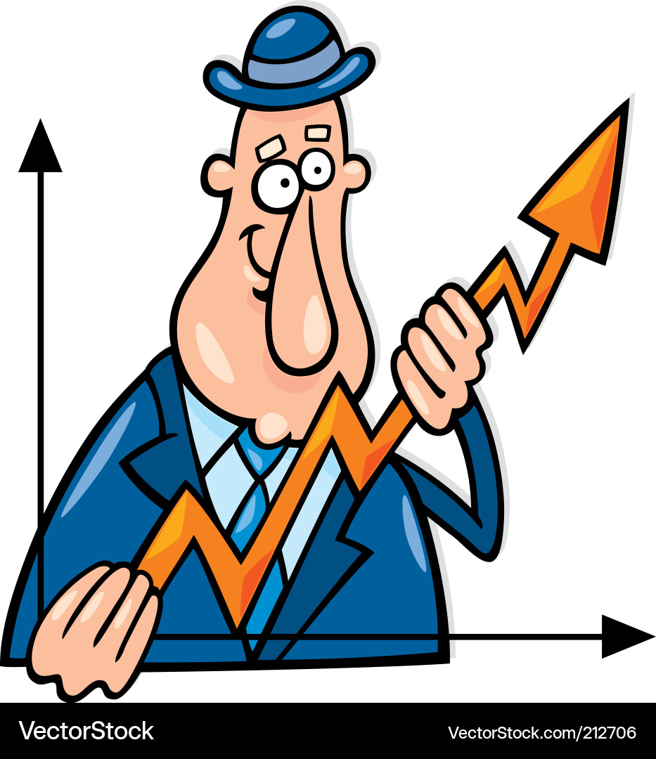 Cartoon business graph Royalty Free Vector Image