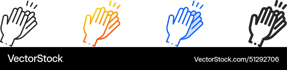 Clap iconthin linear gradient blue stroke Vector Image