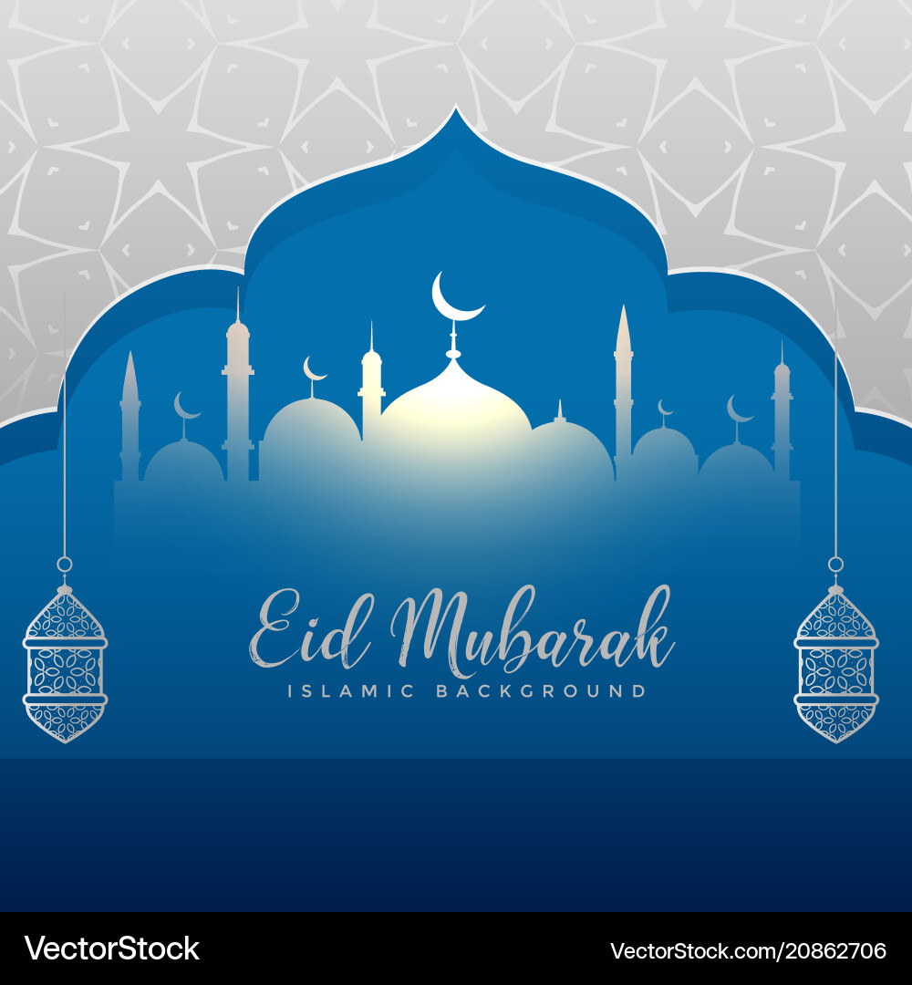 Creative eid festival greeting card design Vector Image