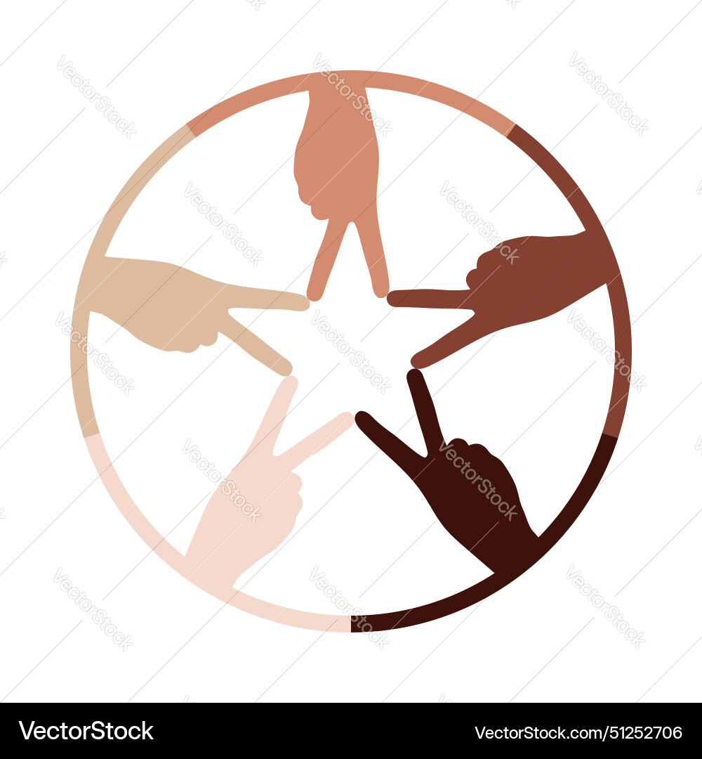 Five hands Royalty Free Vector Image - VectorStock