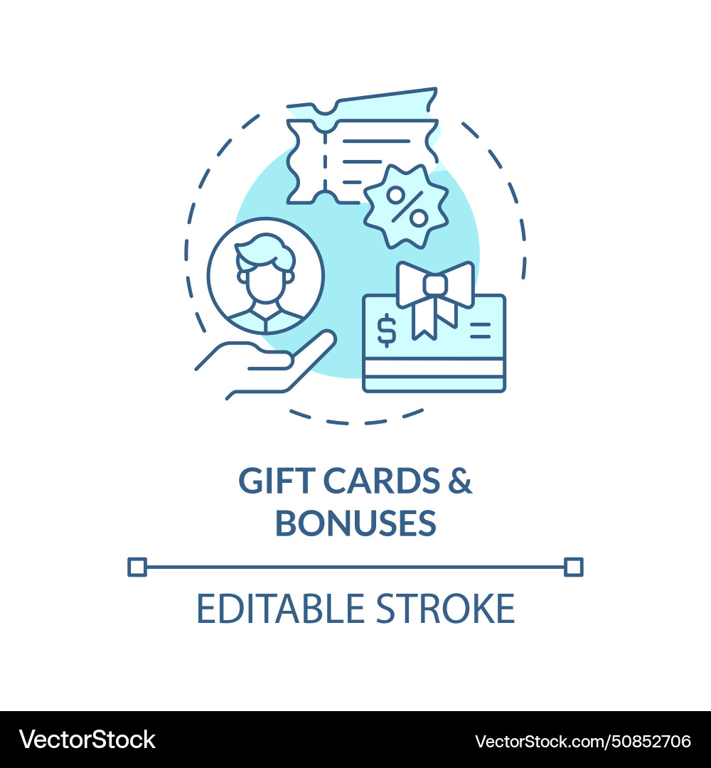 Gift cards and bonuses soft blue concept icon Vector Image