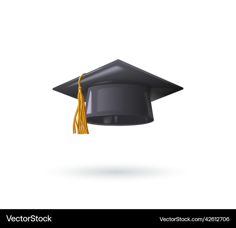 Graduation cap or hat Royalty Free Vector Image