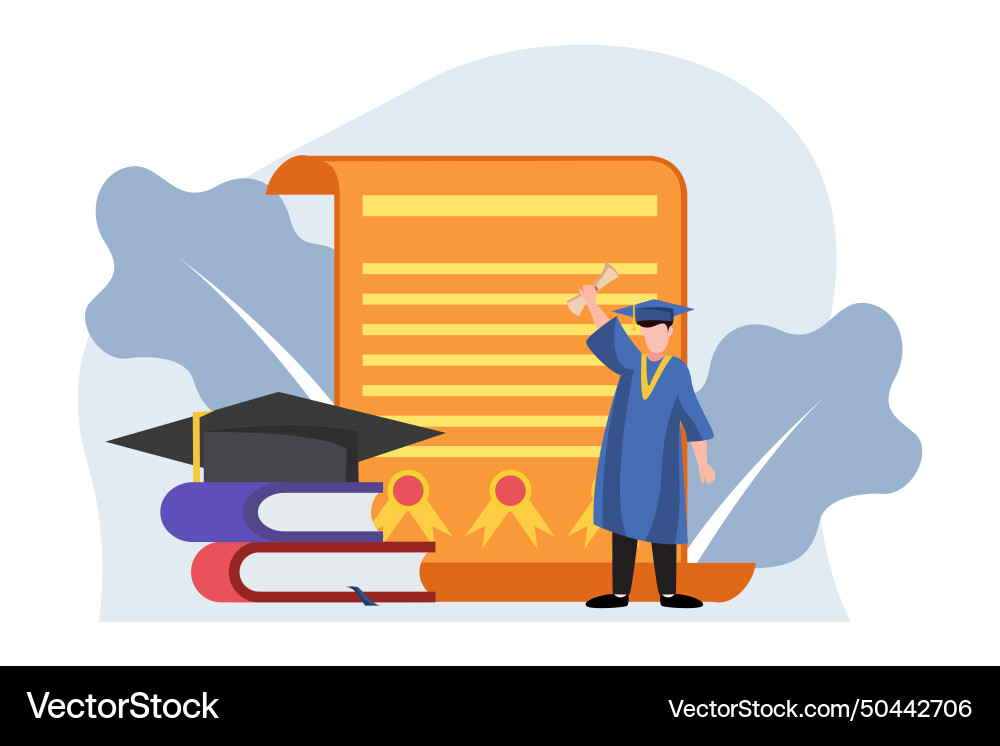 Graduation flat design Royalty Free Vector Image