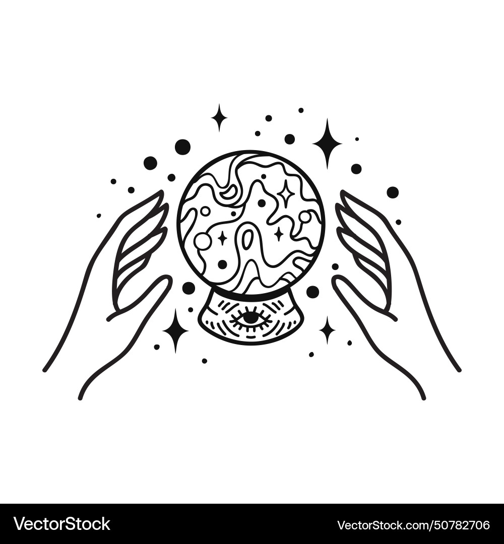 Hand lineart design drawn celestial Royalty Free Vector