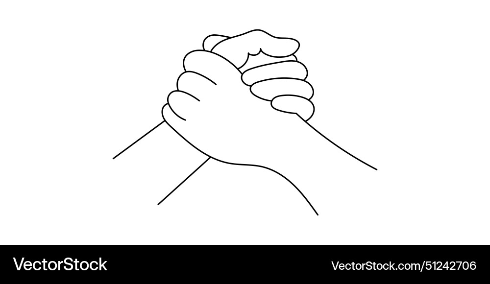 Handshake agreement input hand banner drawn from Vector Image