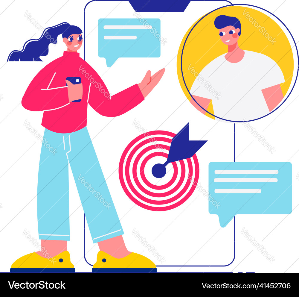 Hit the target composition Royalty Free Vector Image